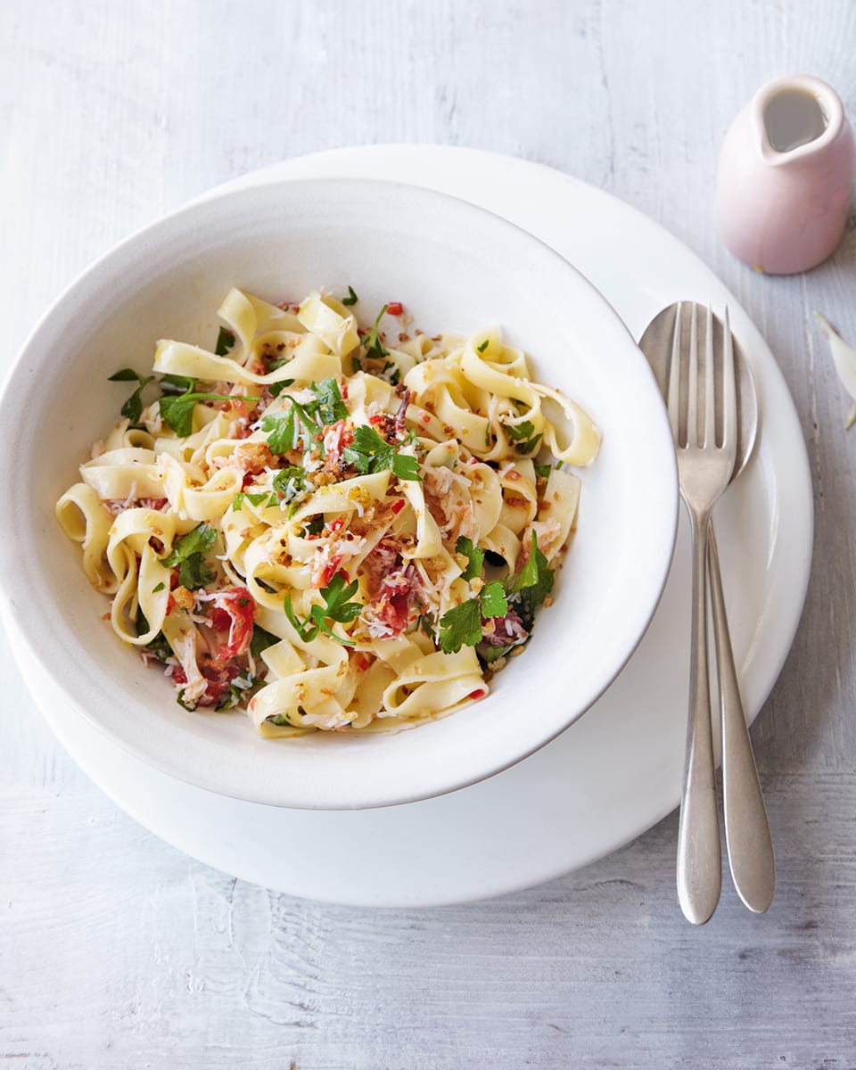 Crab tagliatelle recipe | delicious. magazine