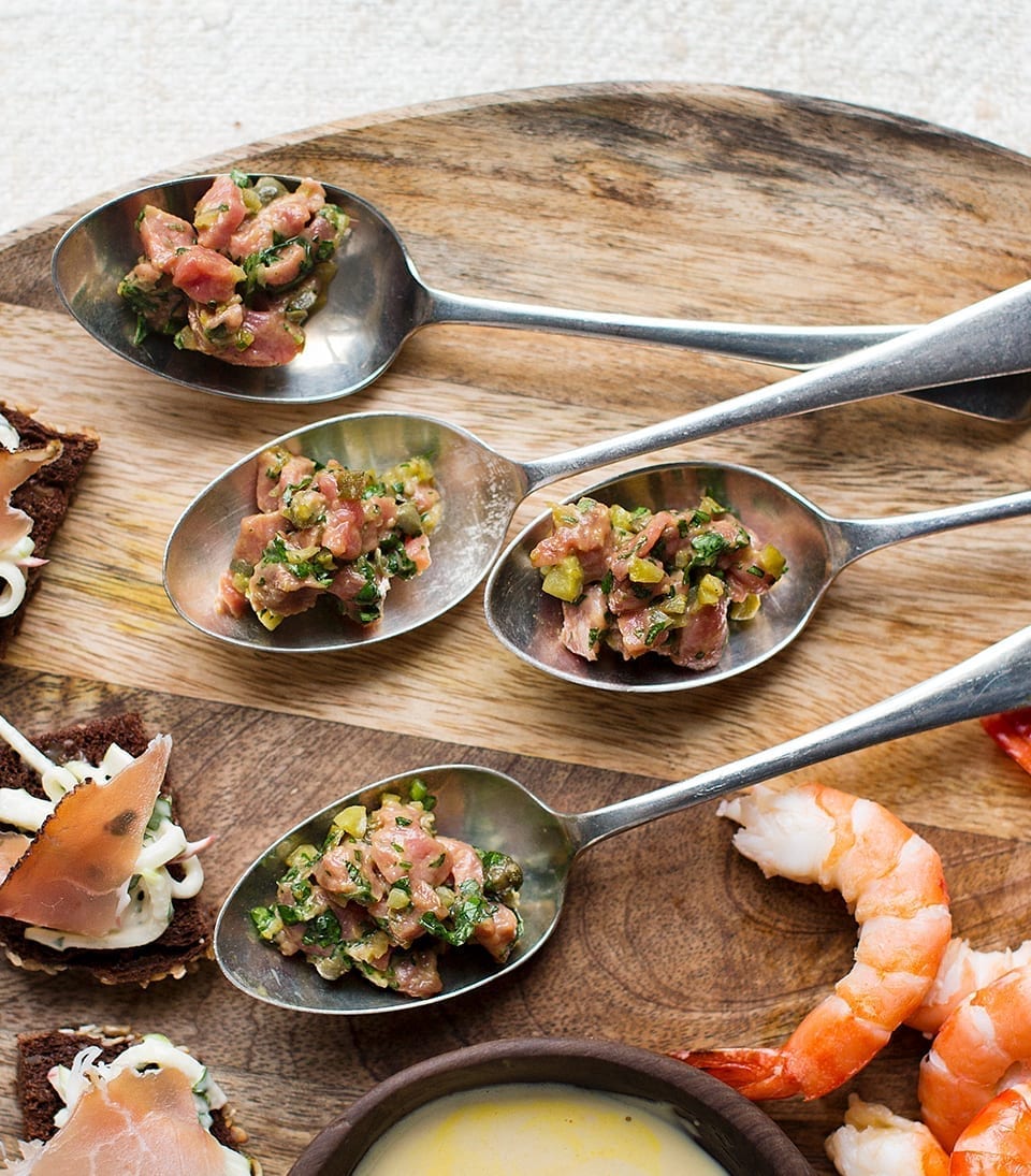 Steak tartare spoons recipe | delicious. magazine