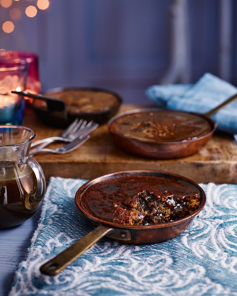 Sticky ginger, date and walnut puddings with maple butterscotch sauce ...