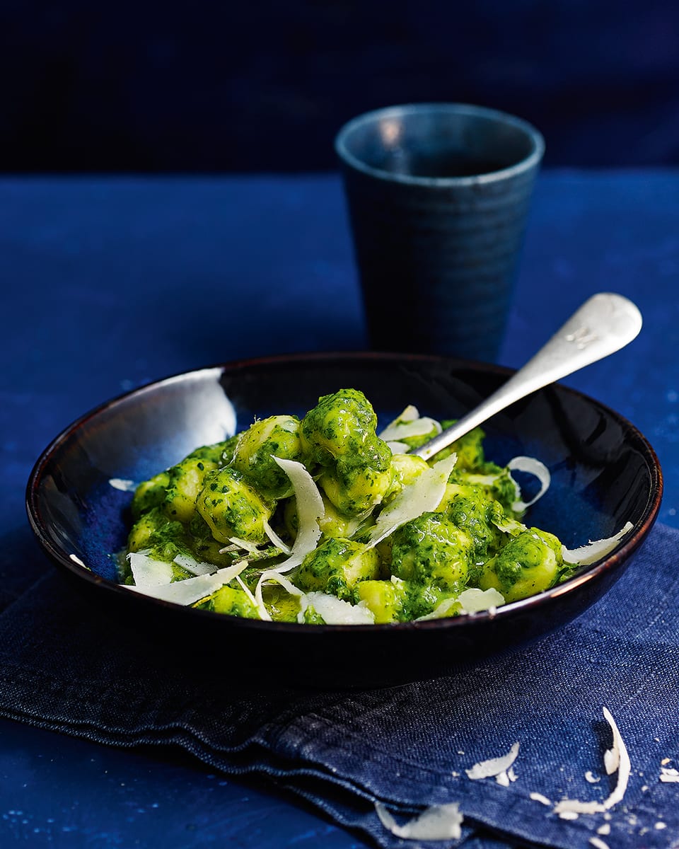 Sprouting broccoli and pea pesto gnocchi recipe | delicious. magazine