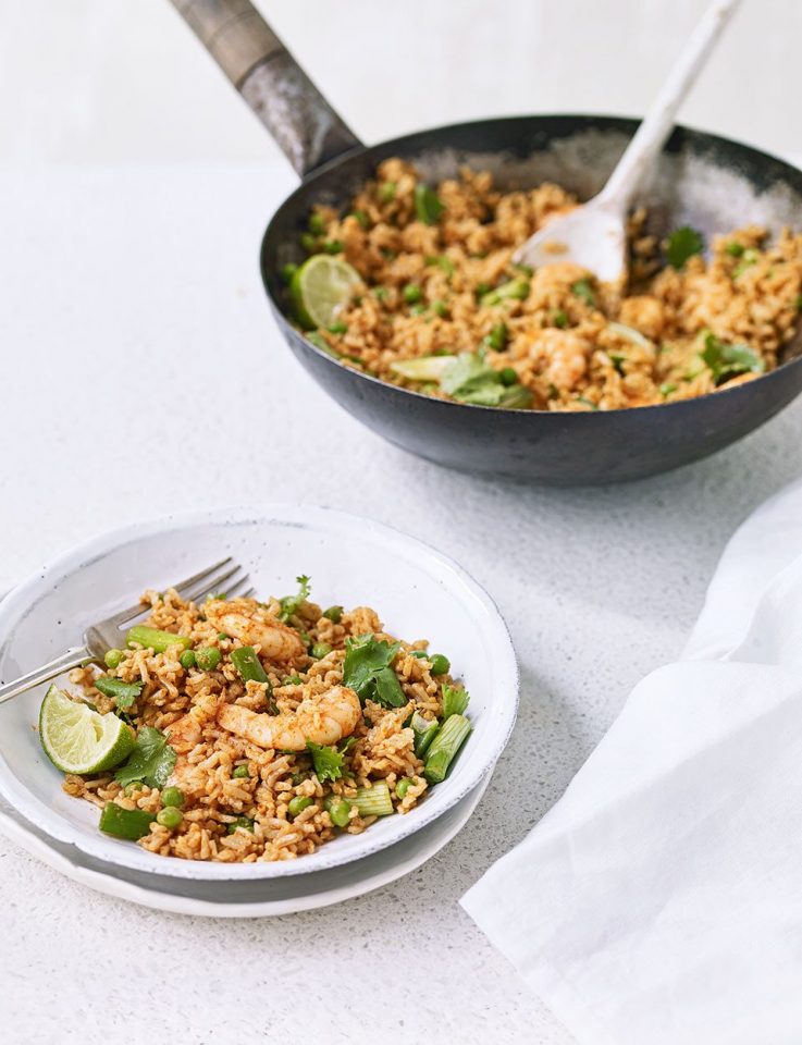 Red curry rice with prawns - delicious. magazine