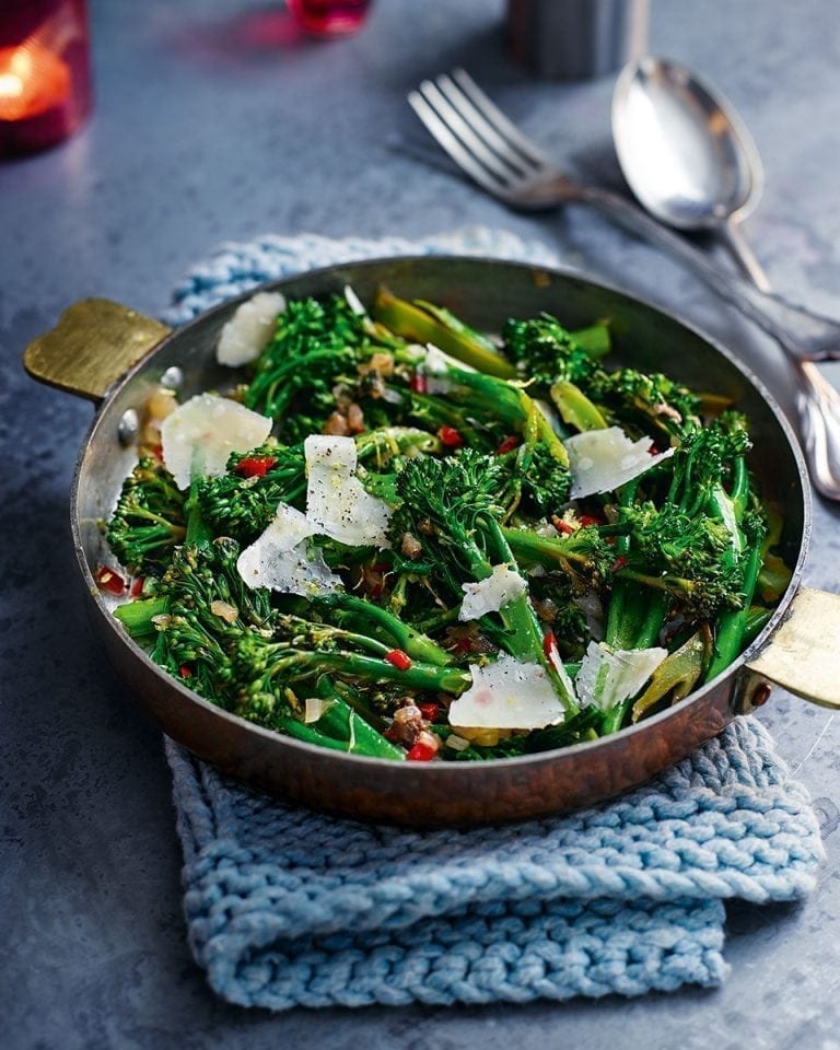 Warm broccoli with anchovies and red chilli recipe | delicious. magazine