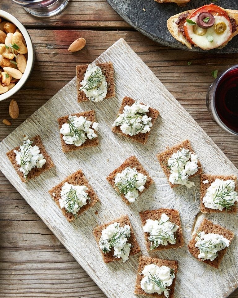Quick dill, caper and goat's cheese canapés recipe | delicious. magazine