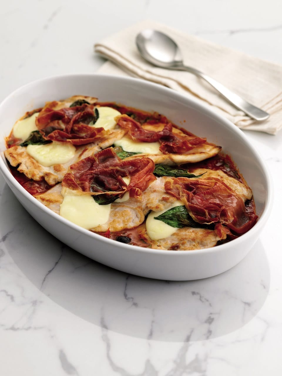 Chicken Wrapped Parma Ham Mascarpone Sauce Parma Ham & Mozzarella