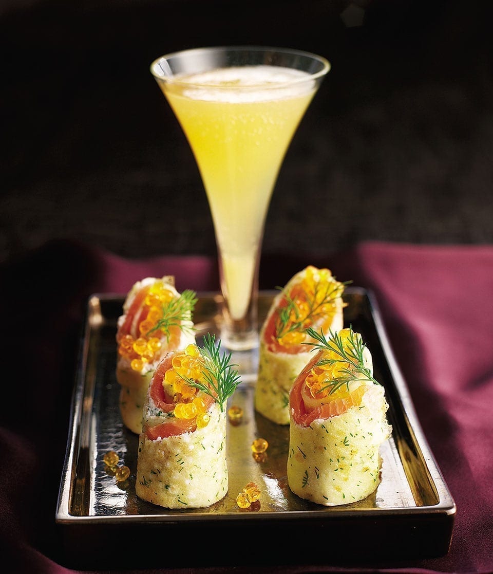 Dill and smoked salmon roulades recipe | delicious. magazine