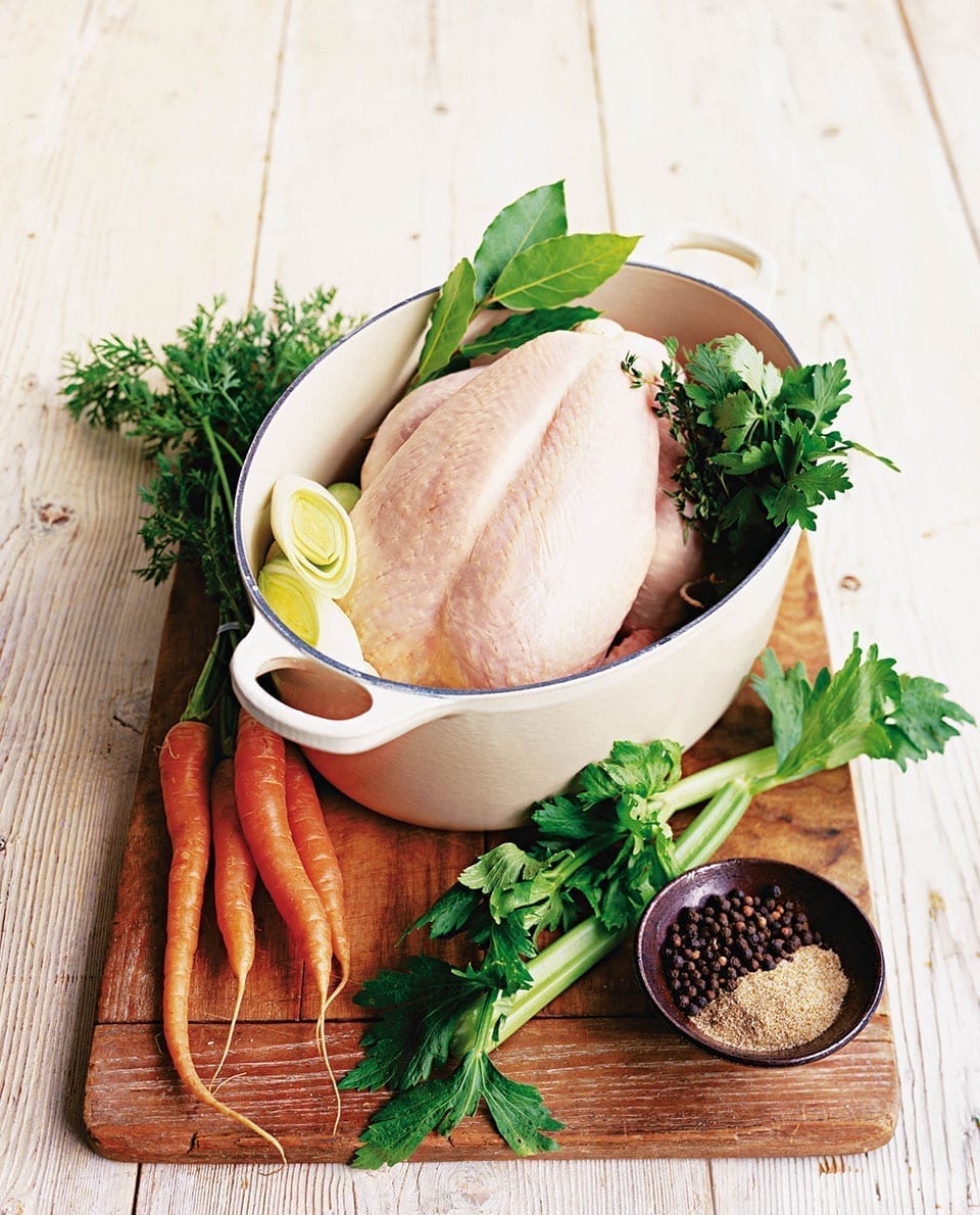 Poached chicken broth recipe | delicious. magazine