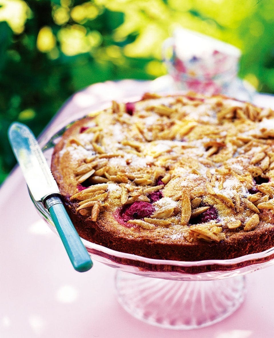 Gooseberry, orange and almond dimple cake recipe | delicious. magazine