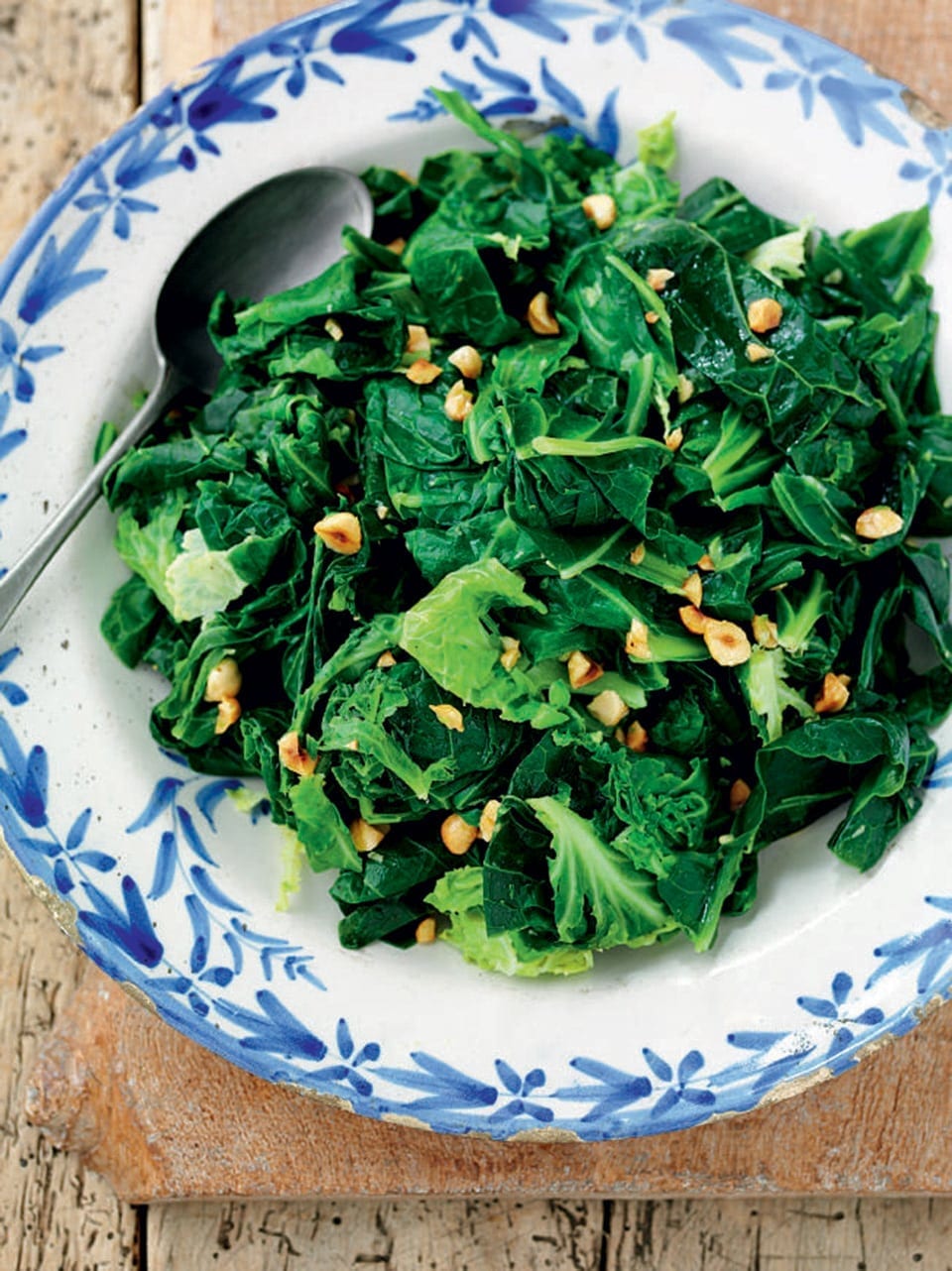 Sprout tops with browned butter and hazelnuts recipe | delicious. magazine