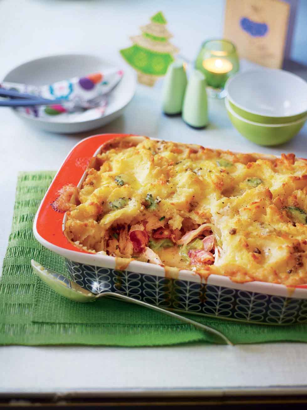 Turkey, leek and blue cheese mashed potato pie recipe | delicious. magazine
