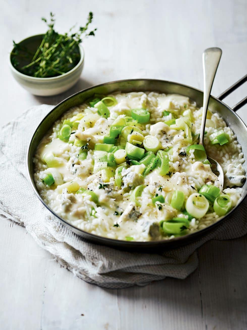 Creamy leek and blue cheese risotto recipe | delicious. magazine