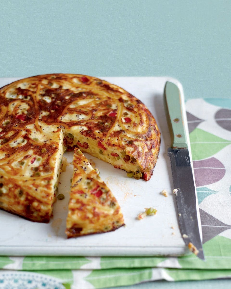 Cheddar pasta frittata recipe | delicious. Magazine