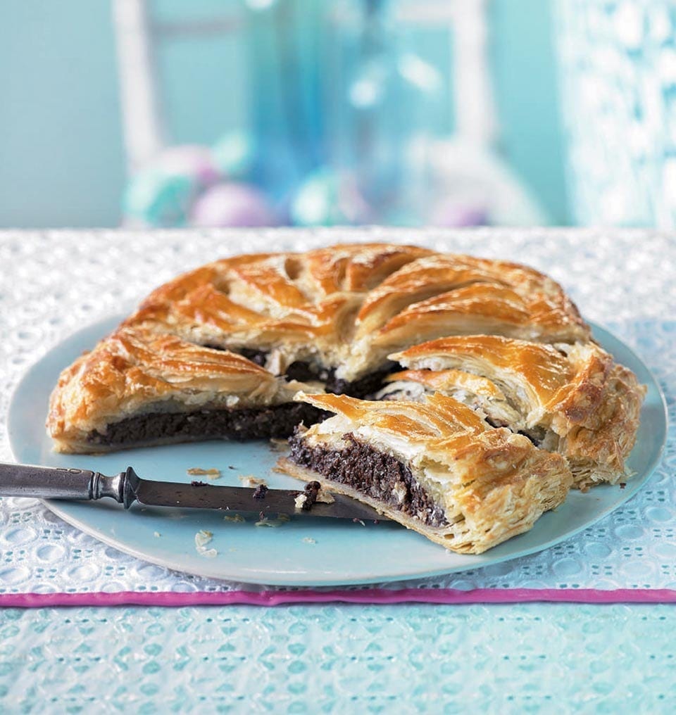 Chocolate and hazelnut pithivier recipe | delicious. magazine