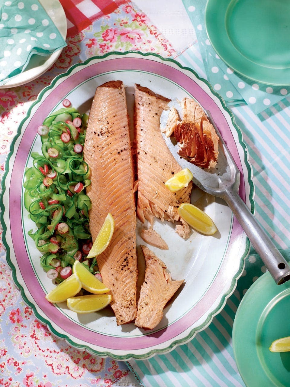 Tea-poached side of salmon recipe | delicious. magazine