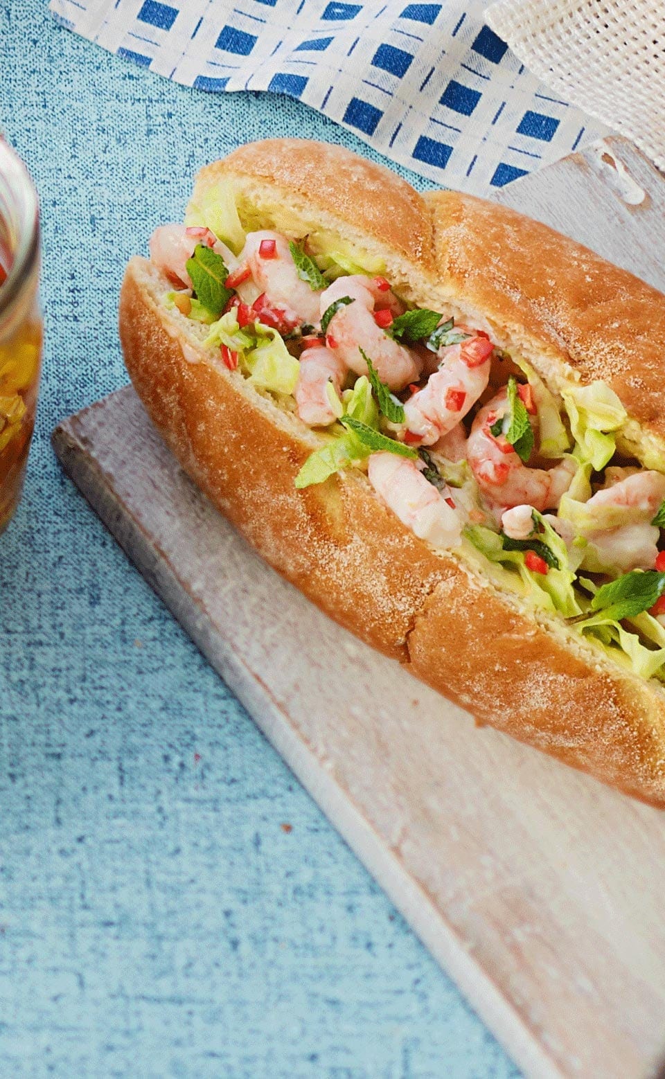 Chilli, mint and yogurt prawn roll recipe | delicious. magazine