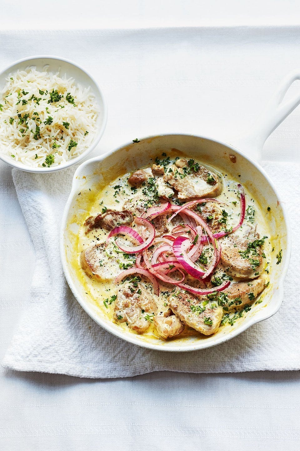 Pork loin with pickled red onion recipe | delicious. magazine