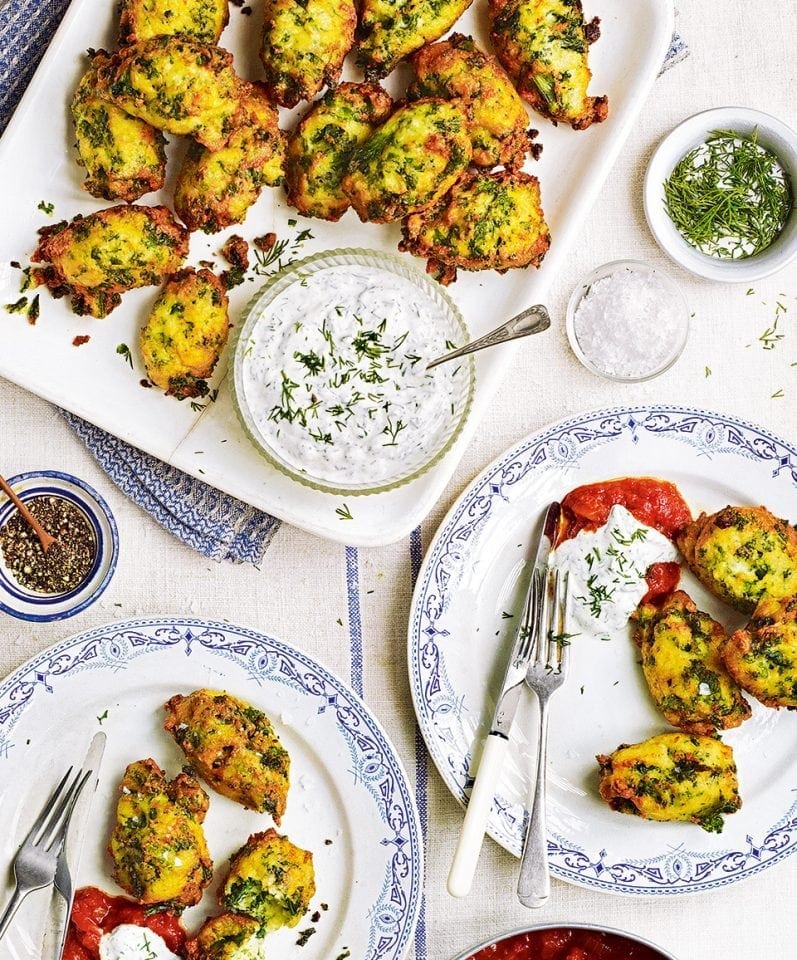 Savoury ricotta and greens fritters recipe | delicious. magazine