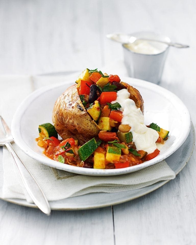 Cheat's vegetable chilli jackets recipe | delicious. magazine