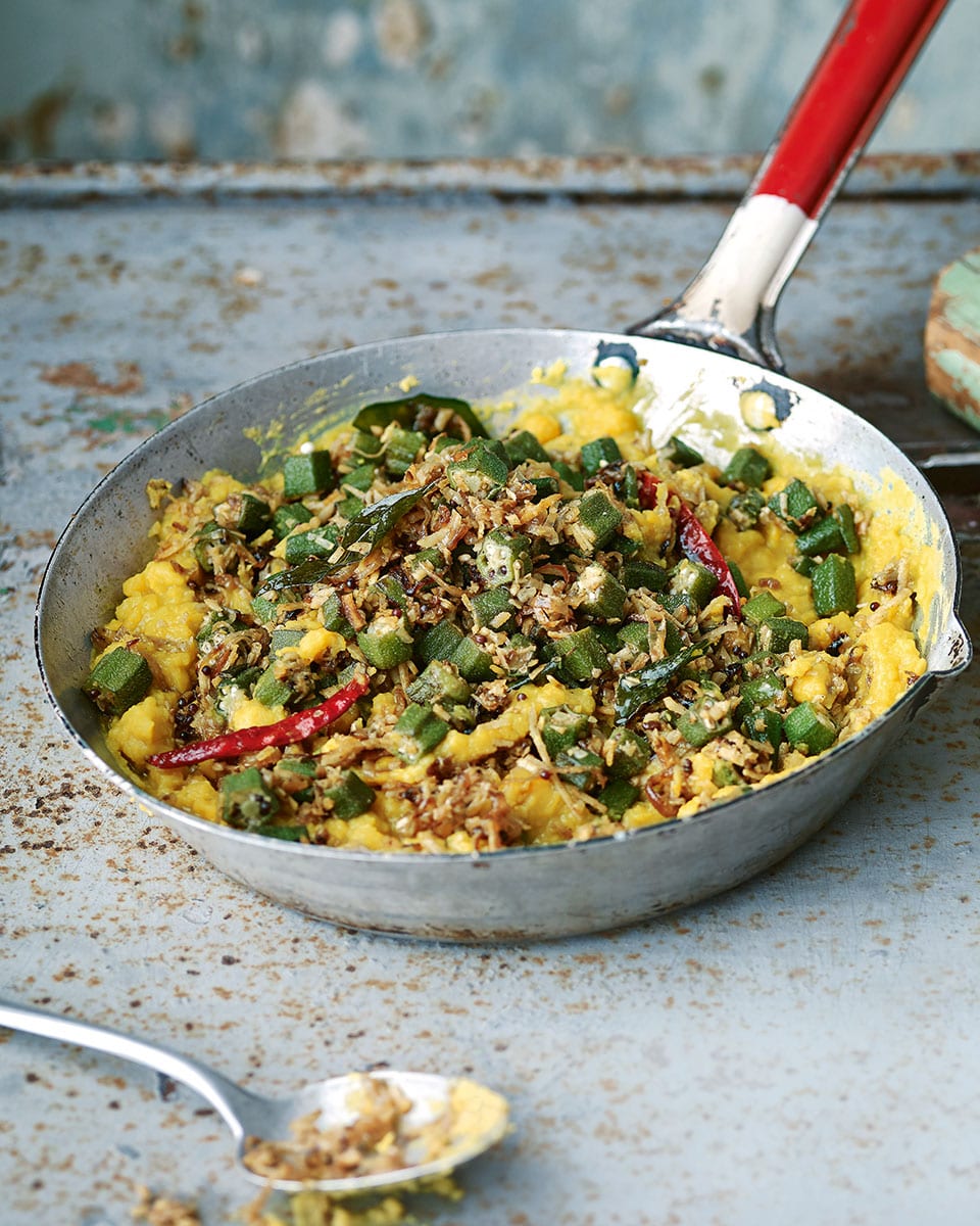 Chana dal with okra and coconut recipe | delicious. magazine