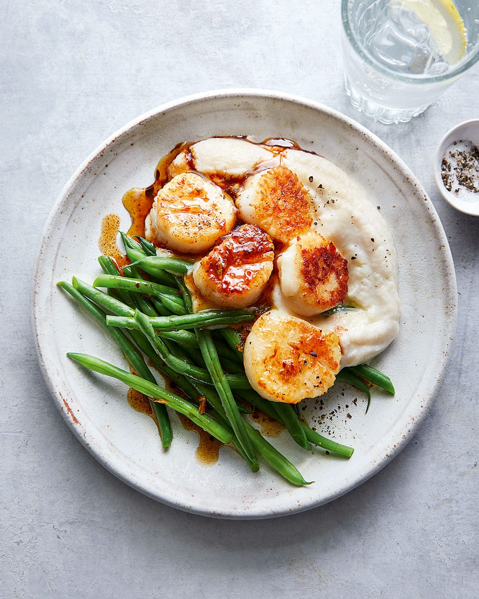 Seared Scallops On Pea And Mint Risotto Recipe Delicious Magazine Seared Scallops On Pea And Mint Risotto Recipe Delicious Magazine
