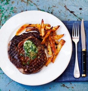 T-bone steaks with tomato, caper and rosemary sauce | delicious. magazine