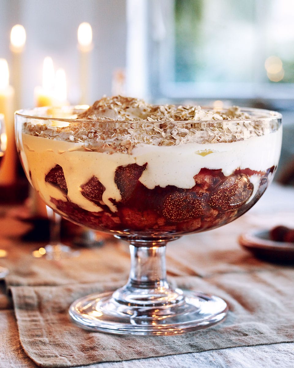 Dried fig and seville orange marmalade custard trifle recipe ...