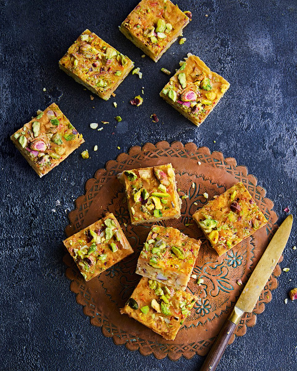 Coconut, saffron and pistachio barfi - delicious. magazine
