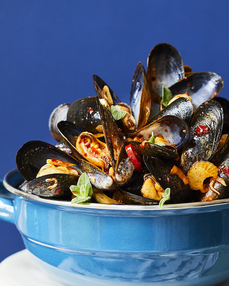 Mussels with ‘nduja, fennel and oregano - delicious. magazine