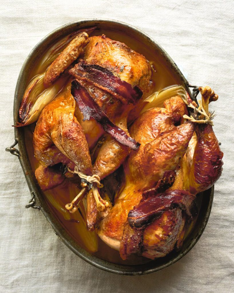 Roast guinea fowl with fennel, shallot and white wine sauce - delicious ...