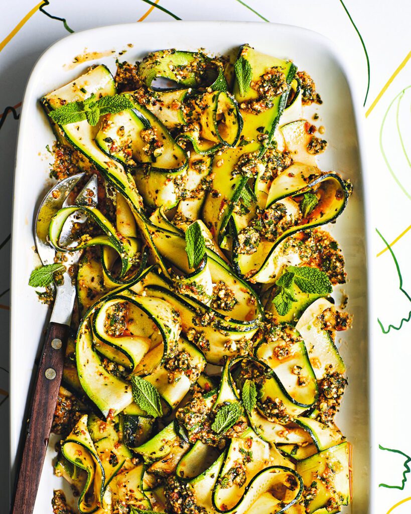 Courgette ribbons with pesto alla trapanese - delicious. magazine
