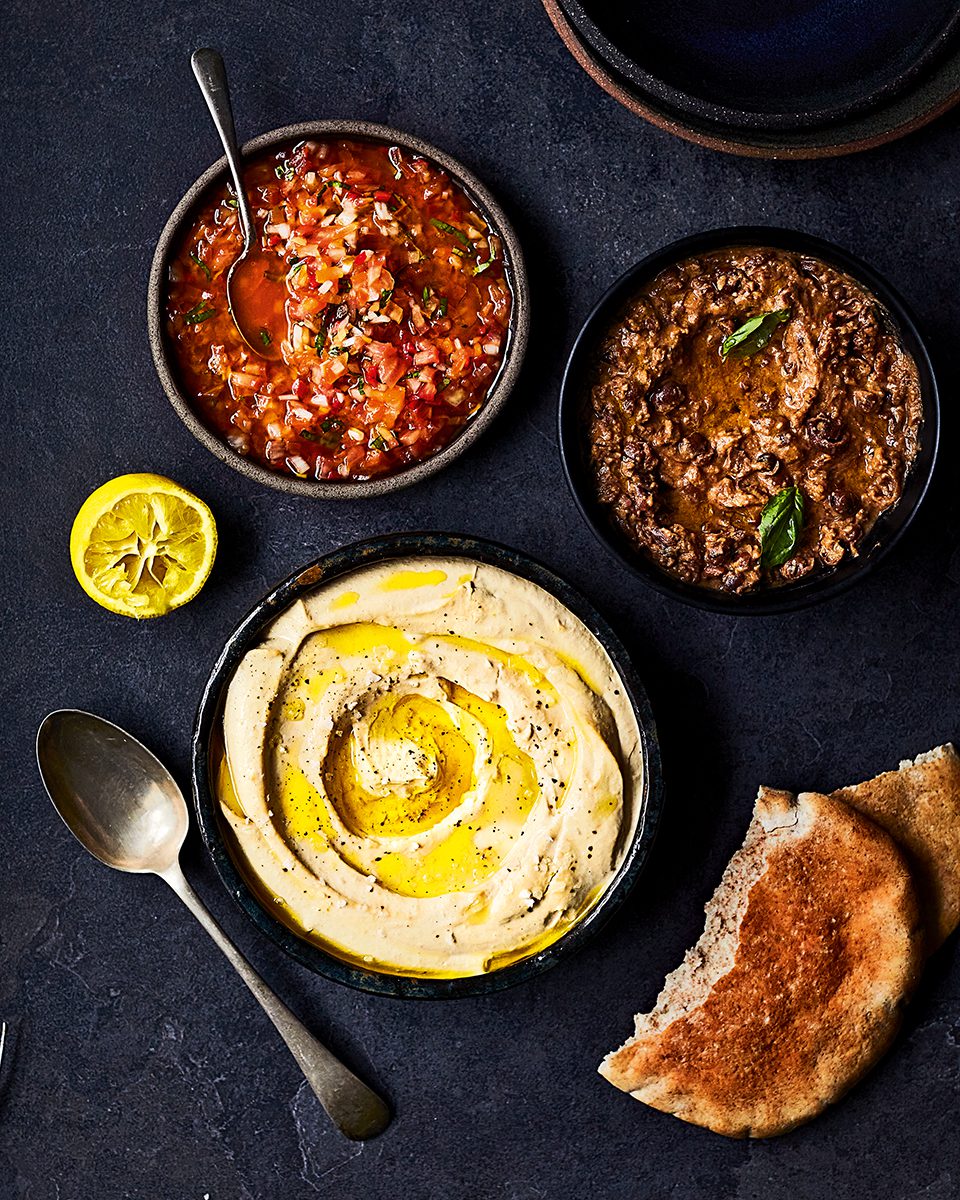 Houmous with ful medames, preserved lemon & tomato salsa - delicious ...