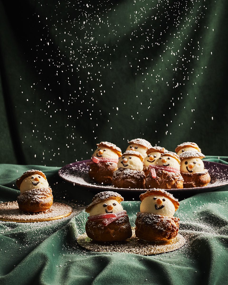 Tipsy snowman choux buns - delicious. magazine