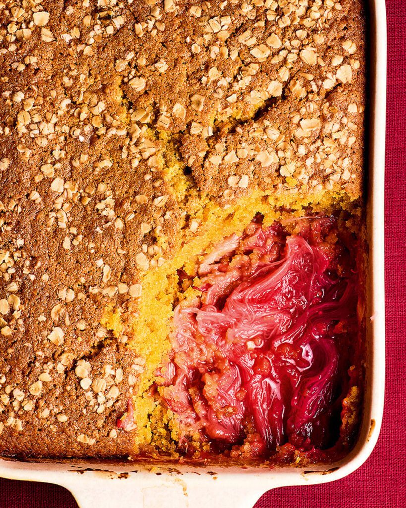 Rhubarb and oat sponge pudding - delicious. magazine