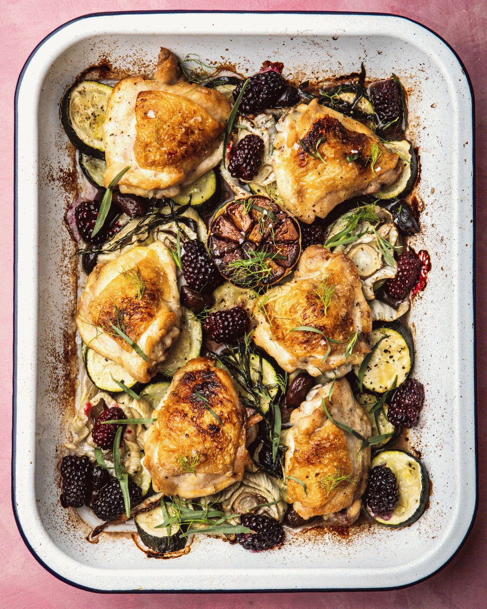 Chicken courgette traybake | delicious. magazine