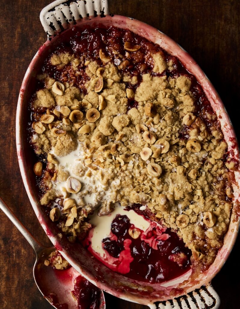 Damson and hazelnut crumble | delicious. magazine